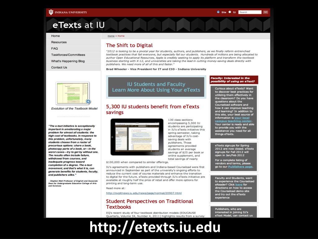 PPT - eTexts : A Perishable Opportunity for Higher Education ...