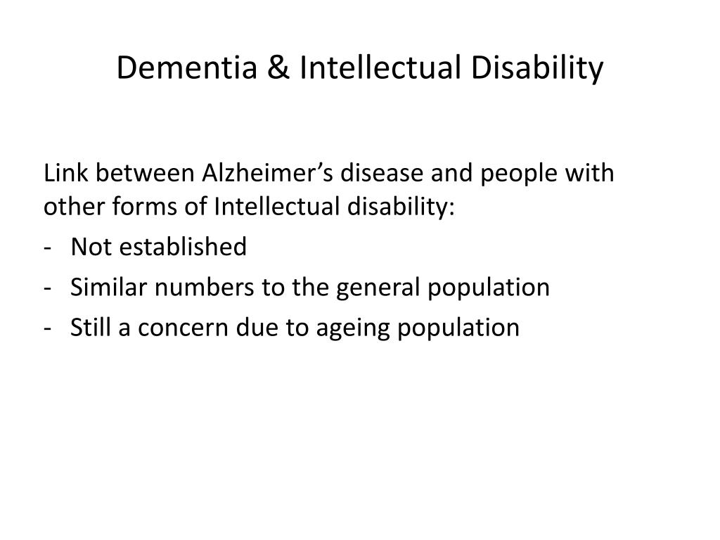PPT - Dementia Care & Support for People with Intellectual Disability ...