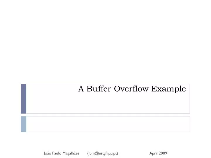 Ppt A Buffer Overflow Example Powerpoint Presentation Free Download Id2421079 