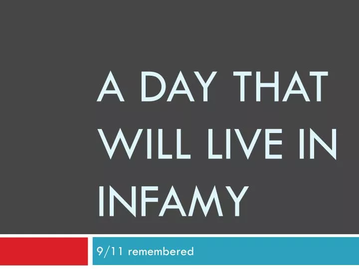 PPT - A Day that will Live In Infamy PowerPoint Presentation, free ...