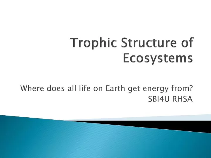 PPT - Trophic Structure of Ecosystems PowerPoint Presentation, free ...
