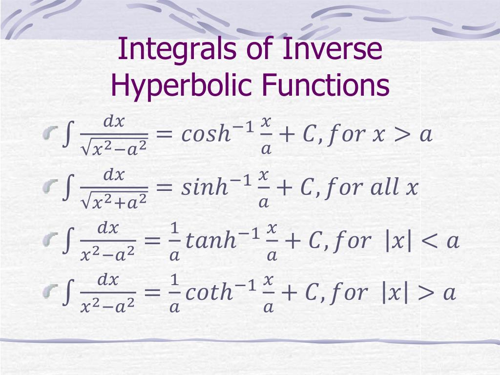 PPT 7 7 Hyperbolic Functions PowerPoint Presentation Free Download