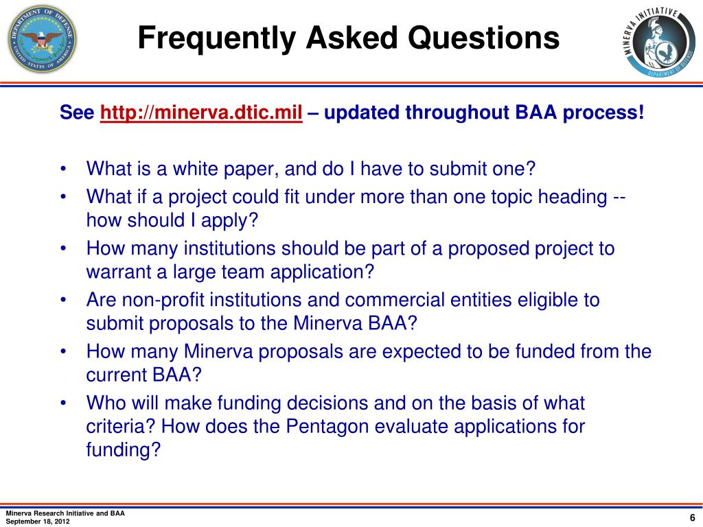 PPT - The Minerva Research Initiative and its Broad Agency Announcement ...
