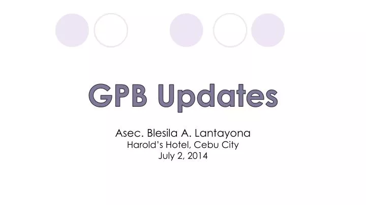 PPT - GPB Updates PowerPoint Presentation, free download - ID:2422670