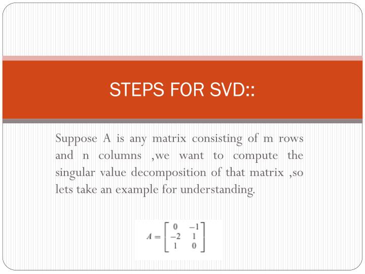 PPT - SINGULAR VALUE DECOMPOSITION (SVD) PowerPoint Presentation - ID ...