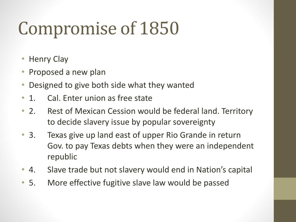 PPT - Debate over Slavery Popular Sovereignty & Wilmot Proviso ...