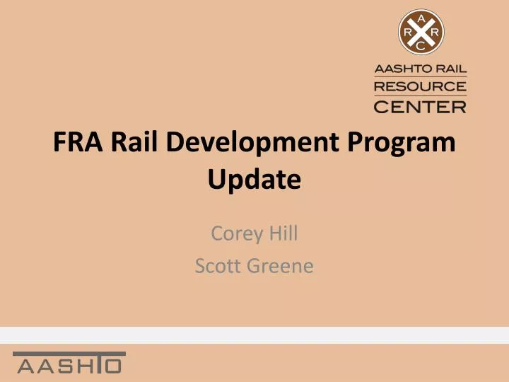 PPT - FRA Rail Development Program Update PowerPoint Presentation, free ...