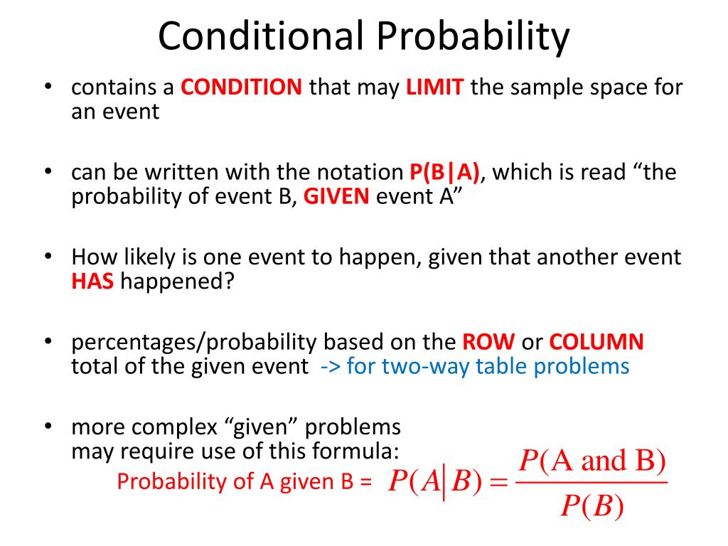 PPT - Day 5: Two Way Tables & Conditional Probability PowerPoint ... PPT - Day 5: Two Way Tables & Conditional Probability PowerPoint ...