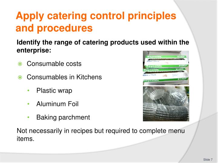 PPT - APPLY CATERING CONTROL PRINCIPLES AND PROCEDURES PowerPoint ...