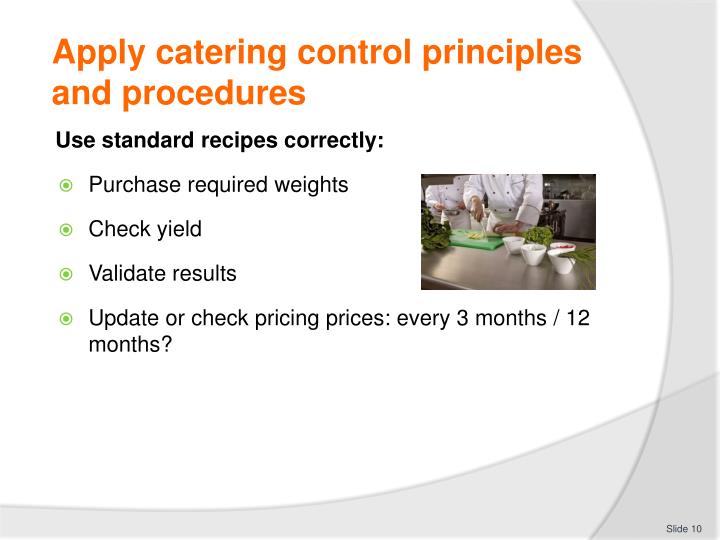 PPT - APPLY CATERING CONTROL PRINCIPLES AND PROCEDURES PowerPoint ...