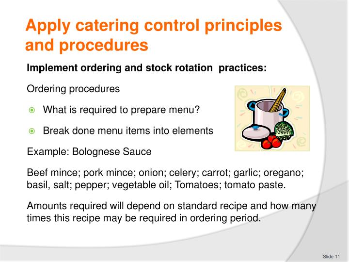 PPT - APPLY CATERING CONTROL PRINCIPLES AND PROCEDURES PowerPoint ...