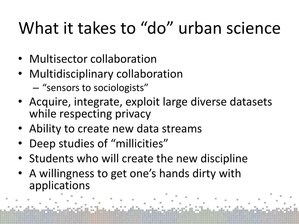 PPT - The Promise of Urban Science AAAS Annual Meeting Chicago, 02/15 ...