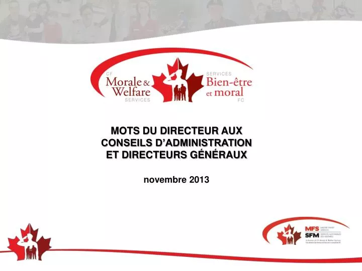 PPT - MOTS DU DIRECTEUR AUX CONSEILS D’ADMINISTRATION ET DIRECTEURS ...