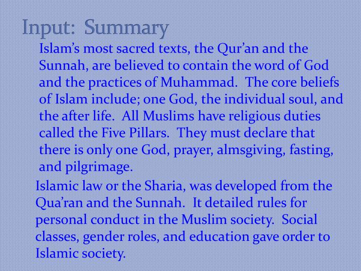 PPT - Chapter 3 Section 2 The Beliefs of Islam Chapter 4 Sections 2 ...