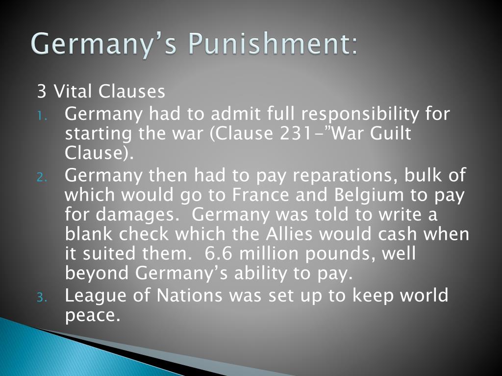 PPT - The End of WWI & The Paris Peace Conference (Jan 18-June 28, 1919 ...