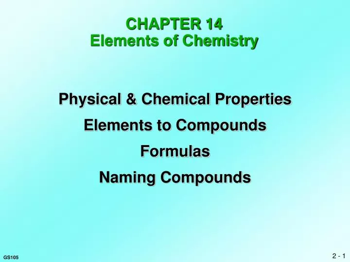 PPT - CHAPTER 14 Elements of Chemistry PowerPoint Presentation, free ...