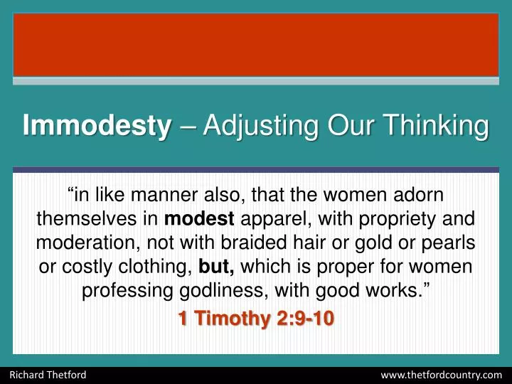 PPT - Immodesty – Adjusting Our Thinking PowerPoint Presentation, free ...