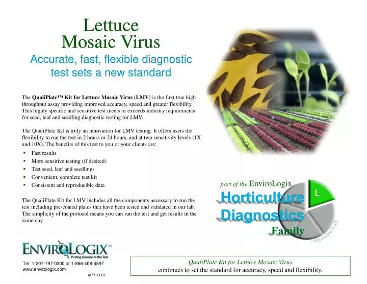 PPT - part of the EnviroLogix Horticulture Diagnostics Family ...