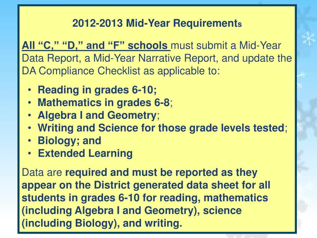 PPT - 2012-2013 Mid-Year School Improvement Plan Training (DA Secondary ...