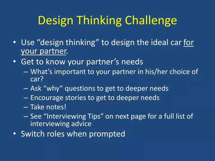 PPT - Design Thinking Challenge PowerPoint Presentation, free download ...