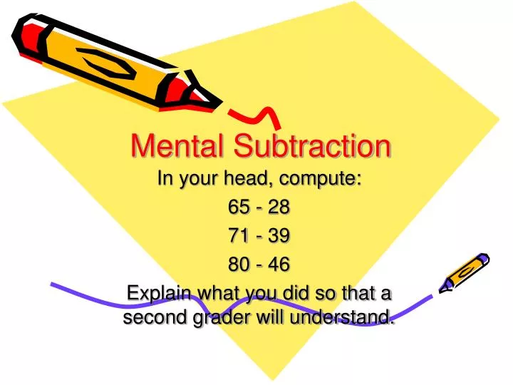PPT - Mental Subtraction PowerPoint Presentation, free download - ID ...