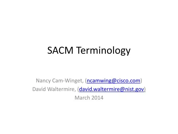 PPT - SACM Terminology PowerPoint Presentation, free download - ID:2430825