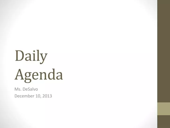 PPT - Daily Agenda PowerPoint Presentation, free download - ID:2430901