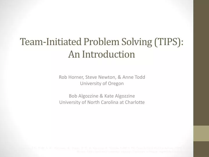 PPT - Team-Initiated Problem Solving (TIPS): An Introduction PowerPoint ...