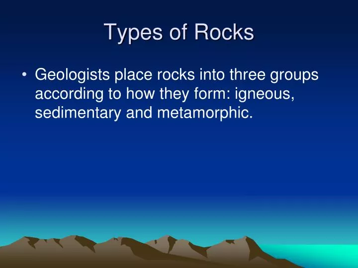 Different Types Of Rocks Ppt