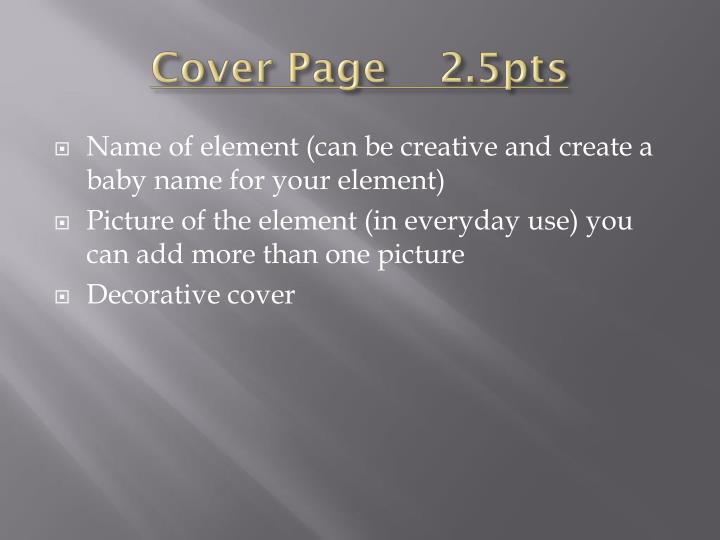 PPT - Element Baby Book Project PowerPoint Presentation - ID:2432226