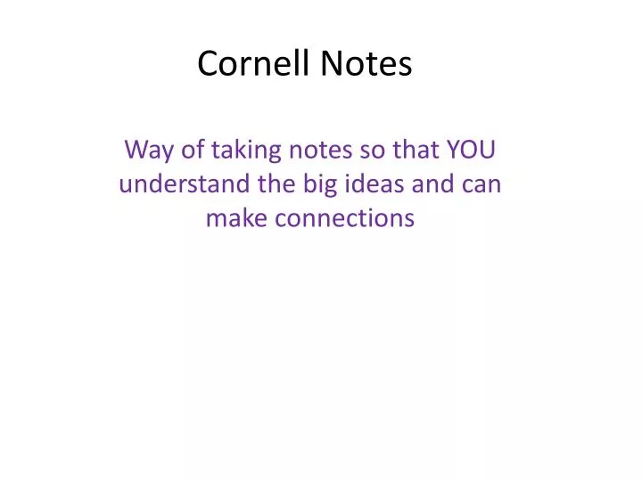 PPT - Cornell Notes PowerPoint Presentation, free download - ID:2432388