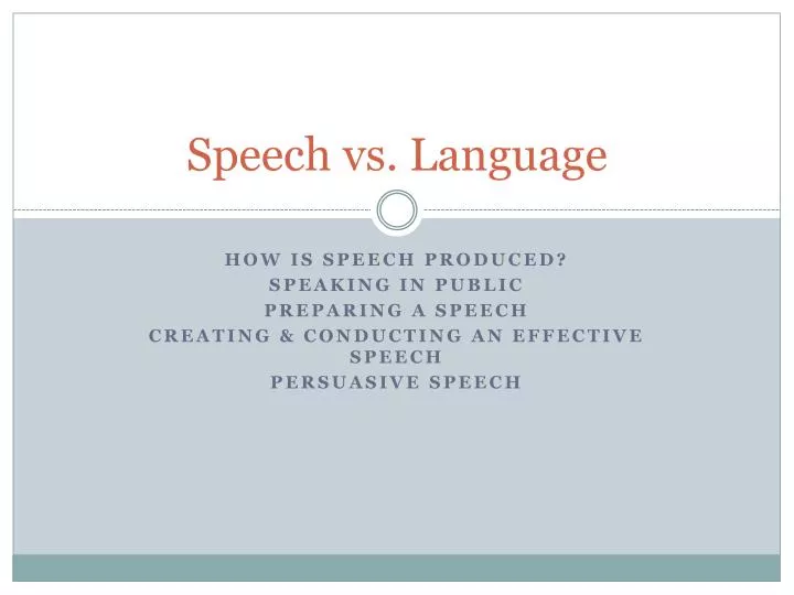 PPT - Speech vs. Language PowerPoint Presentation, free download - ID ...