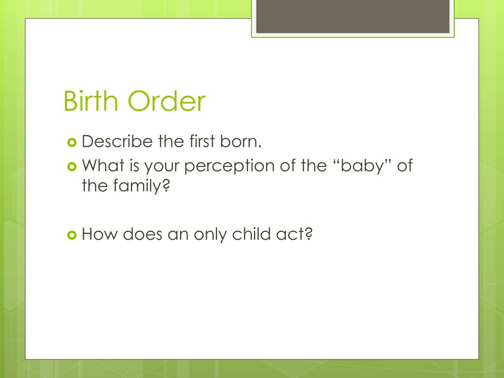 PPT - Family Stages / Goals Birth Order PowerPoint Presentation, free ...