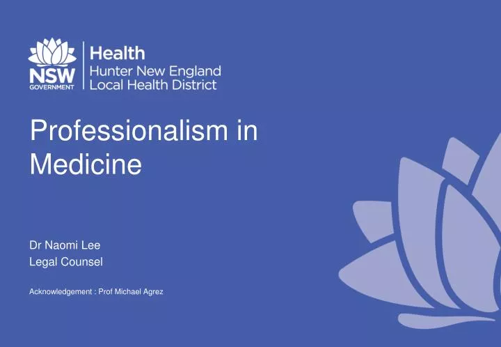 PPT - Professionalism in Medicine PowerPoint Presentation, free ...