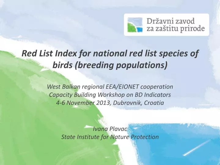 PPT - Red List Index for national red list species of birds (breeding ...