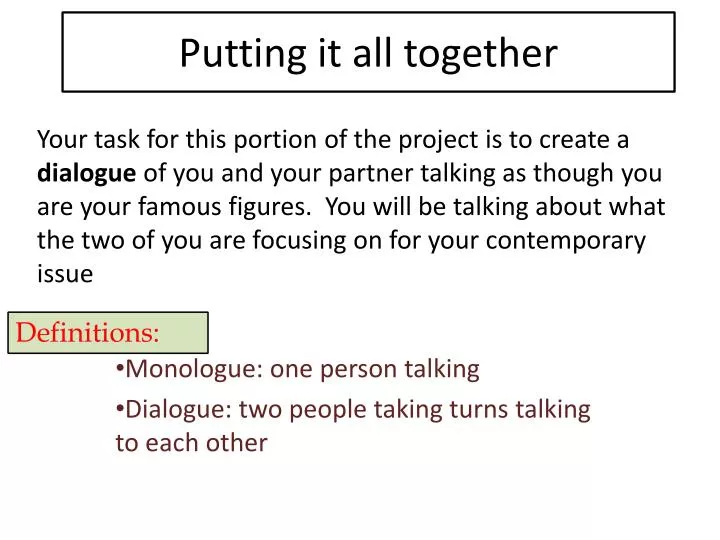 PPT - Putting it all together PowerPoint Presentation, free download ...