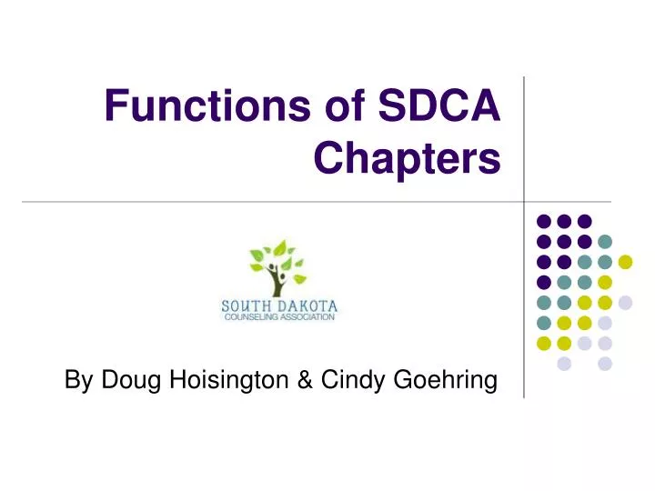 PPT - Functions of SDCA Chapters PowerPoint Presentation, free download ...