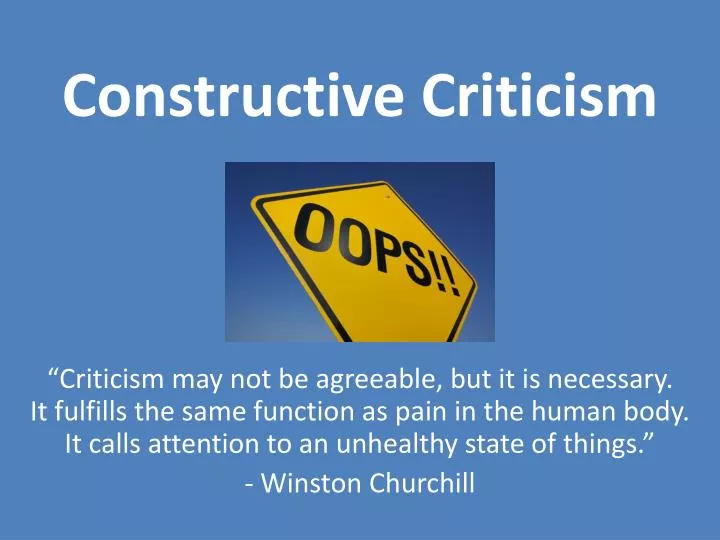 PPT - Constructive Criticism PowerPoint Presentation, free download ...