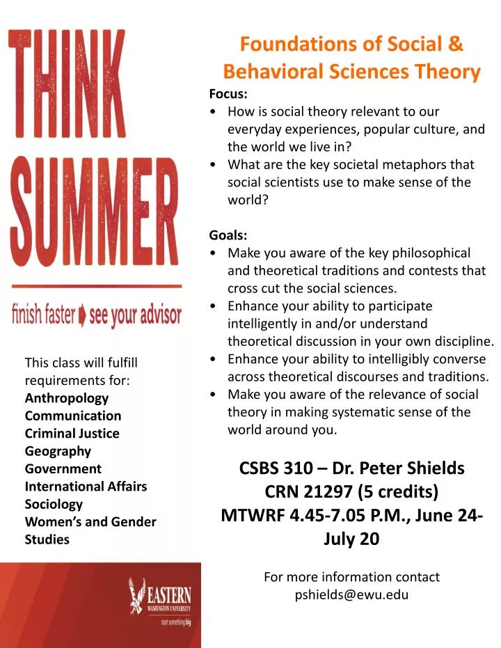 PPT - Foundations of Social & Behavioral Sciences Theory Focus ...