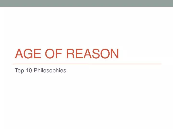 PPT - Age of Reason PowerPoint Presentation, free download - ID:2435344