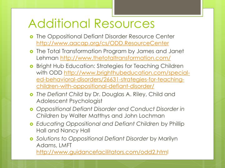 PPT - Working with Oppositional and Defiant Children: PowerPoint ...