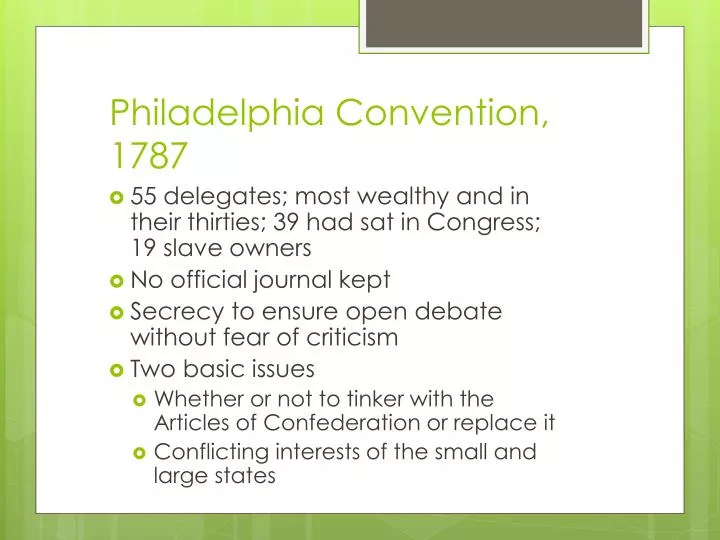 PPT - Philadelphia Convention, 1787 PowerPoint Presentation, free ...