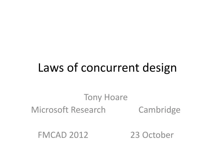 PPT - Laws of concurrent design PowerPoint Presentation, free download ...