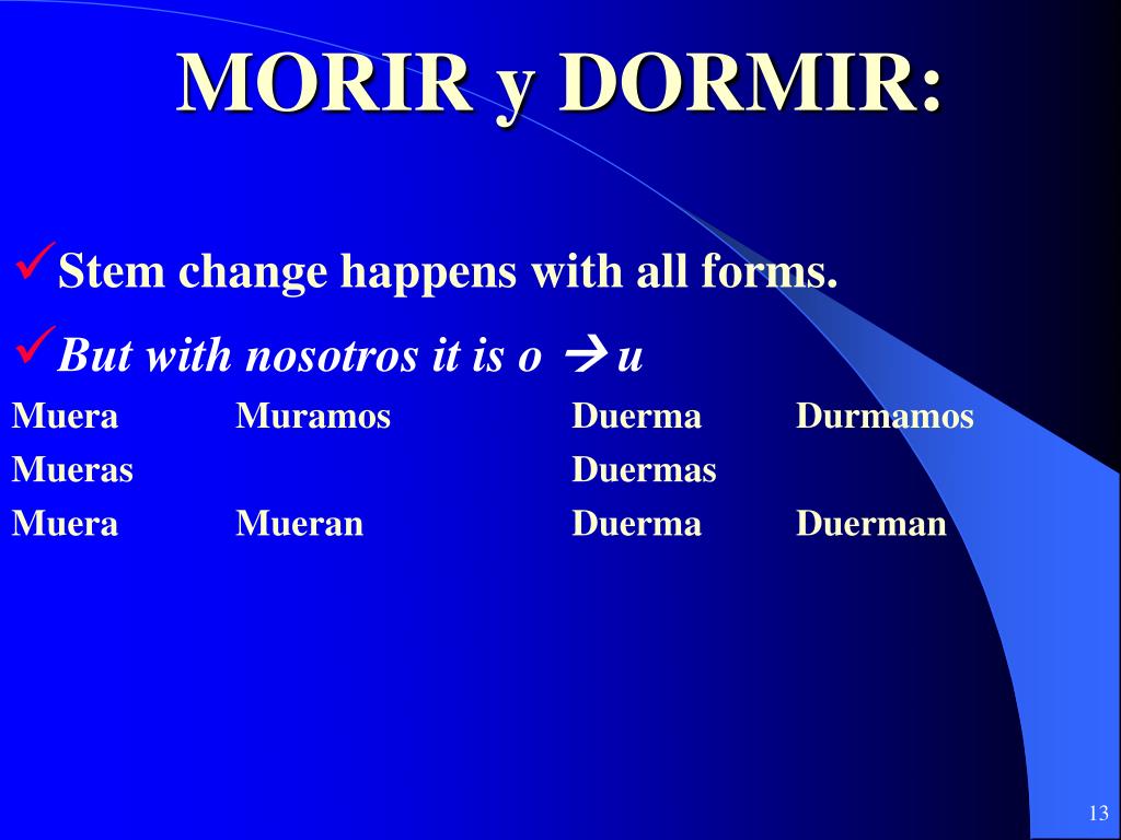 PPT - Verbos con Cambio de Raiz en el Subjuntivo . PowerPoint ...