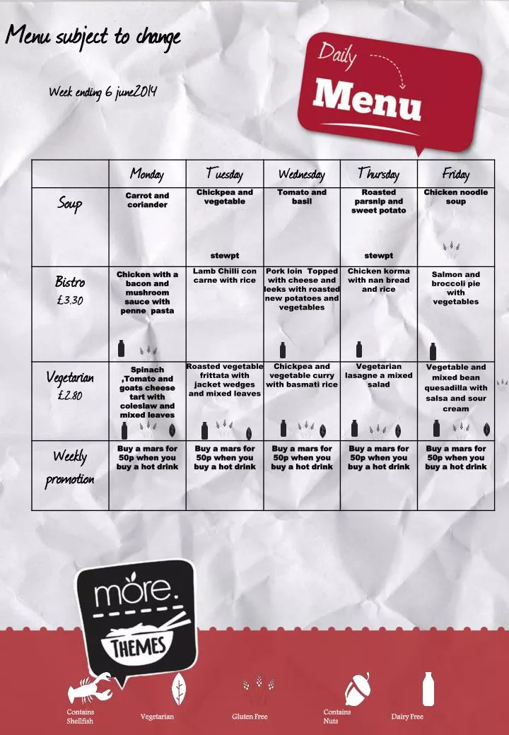 PPT - Menu subject to change PowerPoint Presentation, free download ...