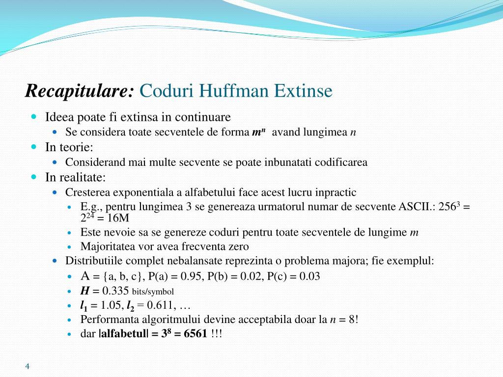 PPT - Transmisia datelor multimedia in retele de calculatoare Compresia fara pierdere de ...