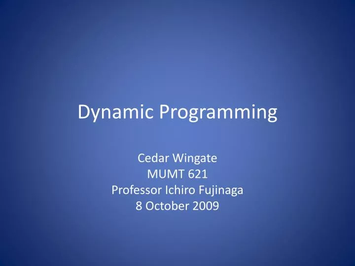 PPT - Dynamic Programming PowerPoint Presentation, free download - ID ...