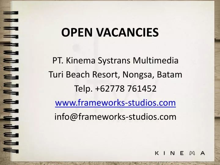 PPT - OPEN VACANCIES PowerPoint Presentation, free download - ID:2437933