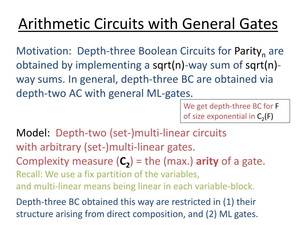 Ppt Boolean Circuits Of Depth Three And Arithmetic Circuits With General Gates Powerpoint