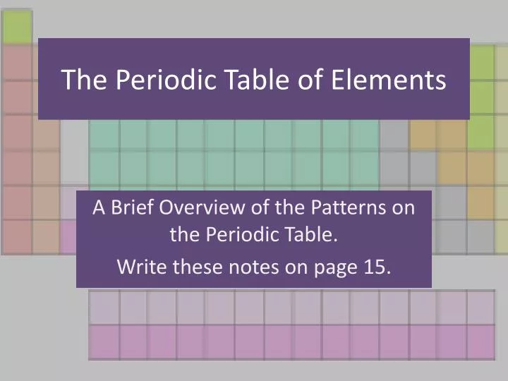 PPT - The Periodic Table of Elements PowerPoint Presentation, free ...